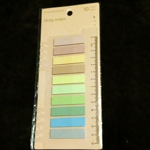 Source Unknown | Office | Pastel Mini Sticky Notes W Plastic Ruler ...